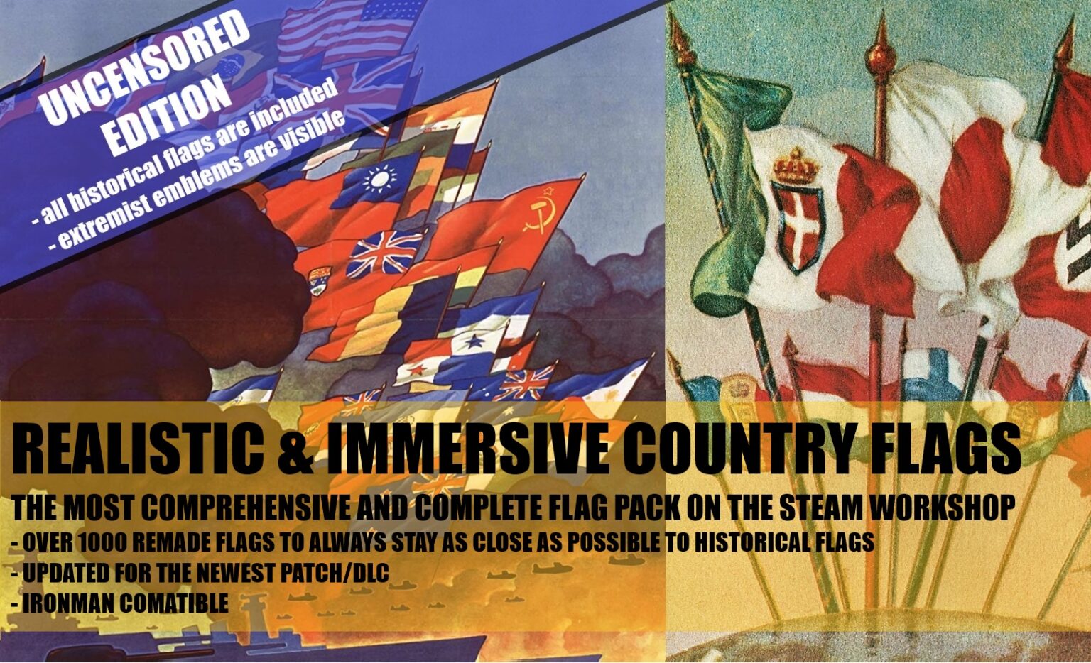 دانلود ماد Realistic & Immersive Country Flags - ModsClub